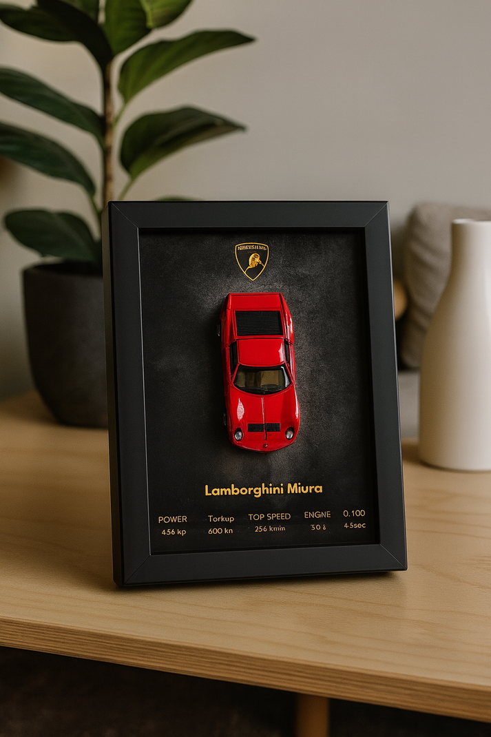 Lamborghini Miura red 3d Hotwheels Car Frame | Hot Wheels Diecast ...